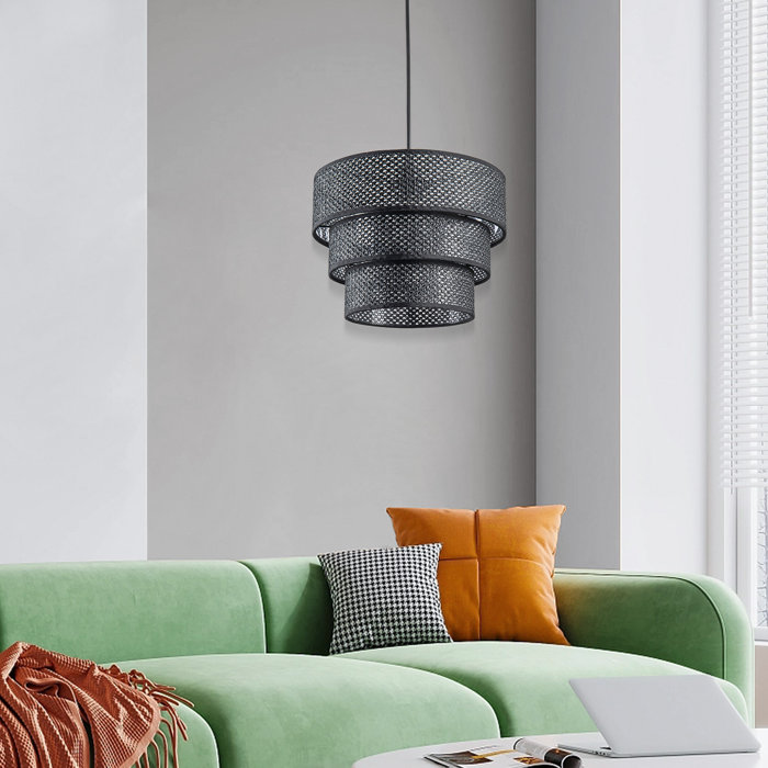 Mercer41 Rochell Diameter 12.2" Plug-in Pendant Light, Hanging Lamp with Dimmable, Hanging Light ...